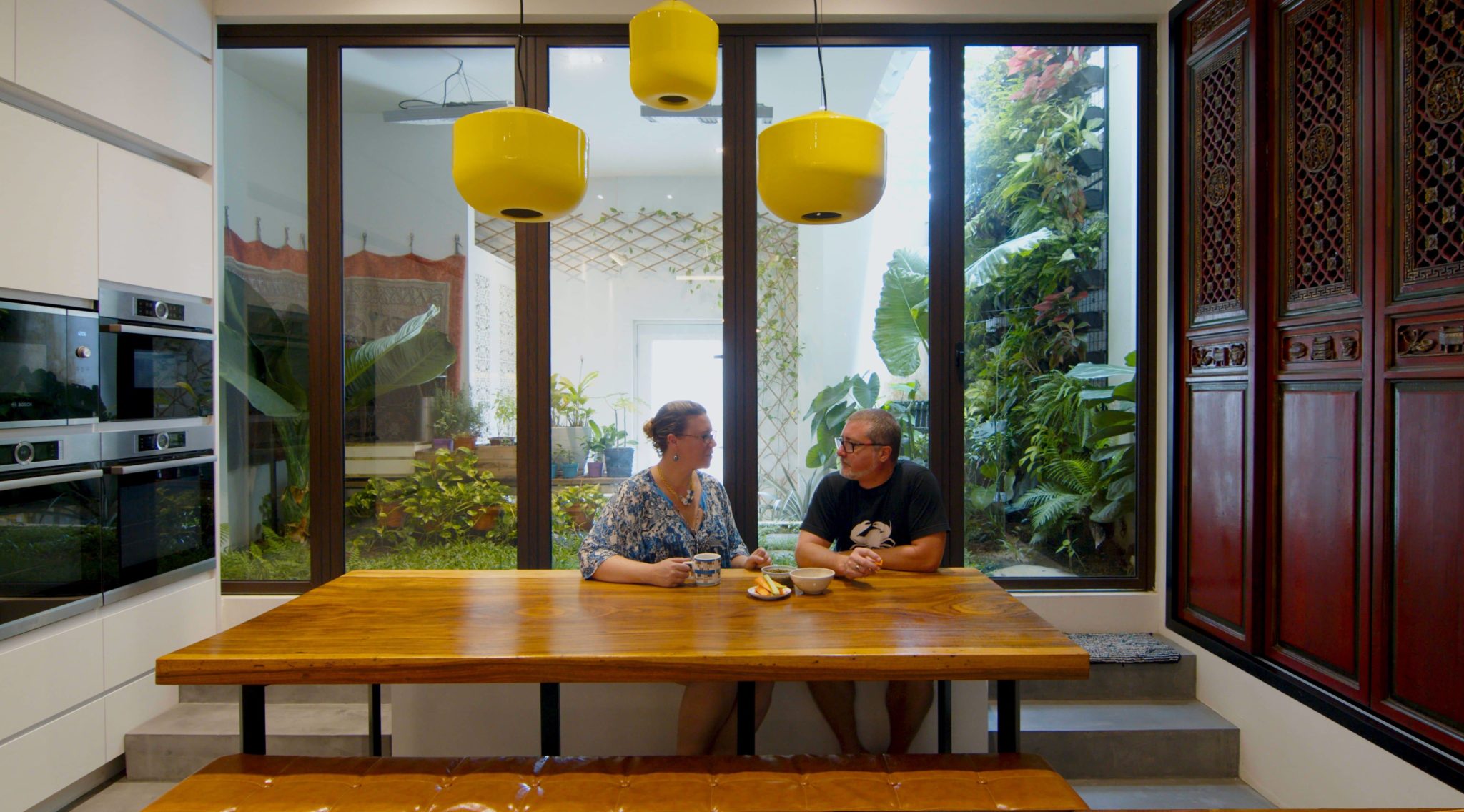 Inside A Modern Peranakan Shophouse With A Beautiful Courtyard Garden