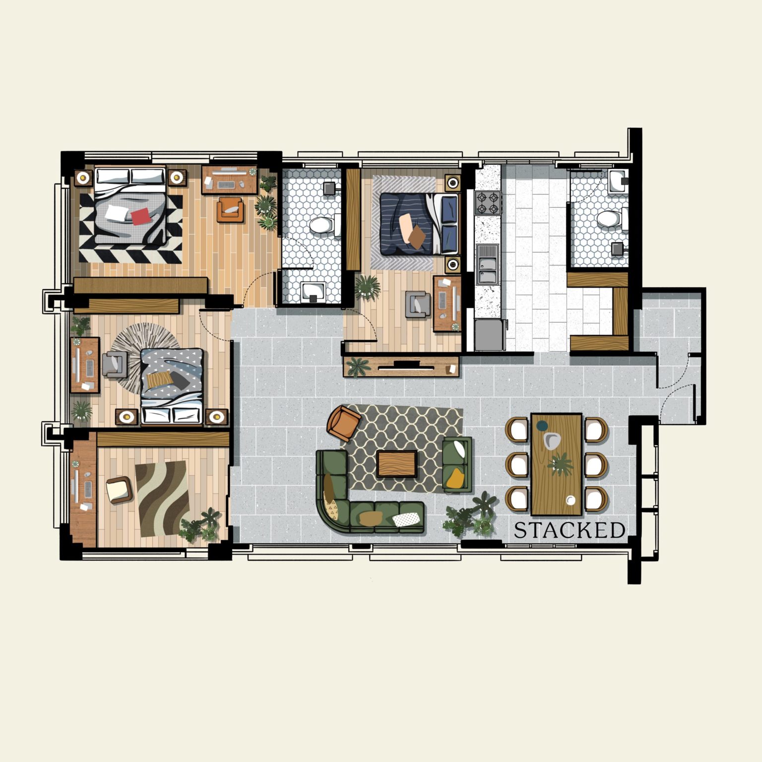 8 Different Executive Apartment HDB Layout Ideas To Utilise Your Space ...