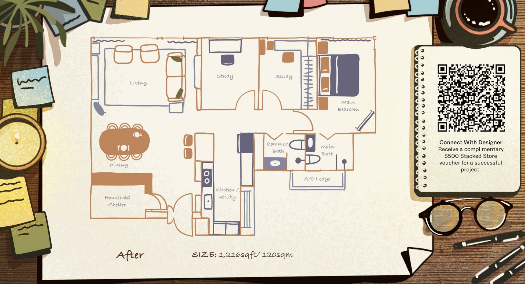 Inside A Modern 113sqm 5-Room Home Designed For Family Planning