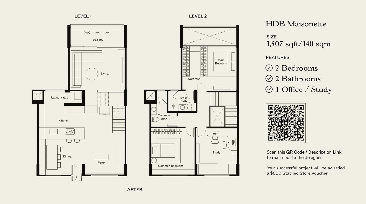 Inside An Interior Designer’s Brutalist HDB Maisonette Apartment