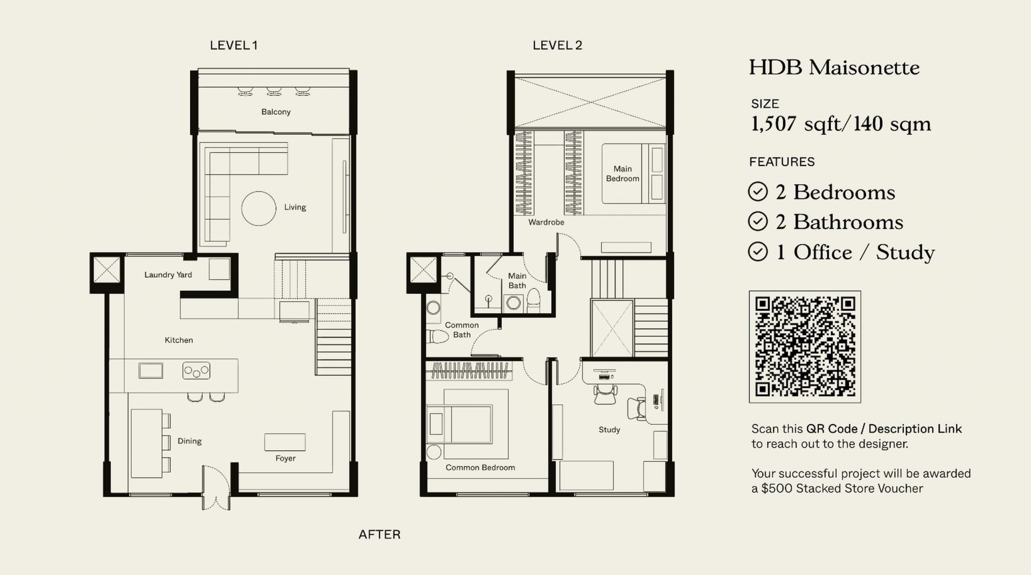 Inside An Interior Designer’s Brutalist HDB Maisonette Apartment
